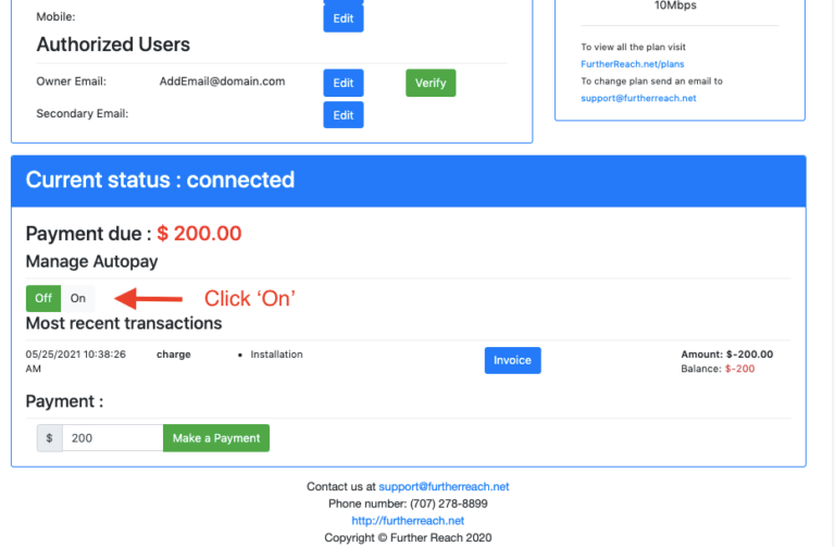 Setting Up Autopay - Further Reach